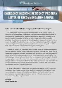 Get the Best Residency Letter of Recommendation Sample Here