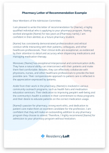 Write Quality Recommendation Letter to Become a Pharmacist